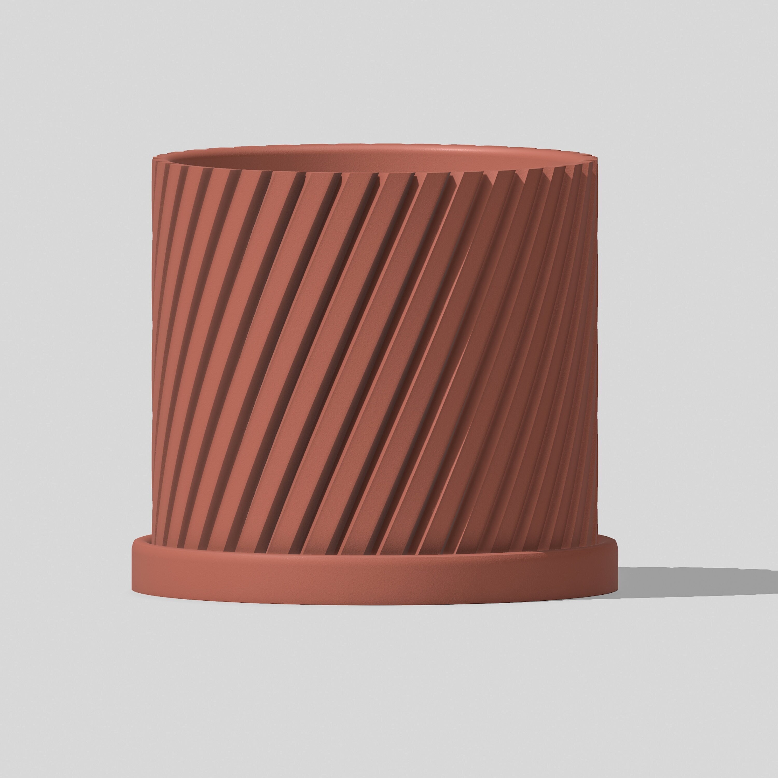 Modern Spiral Plant Pot With Drainage and Drip Tray, Unique Planter ...
