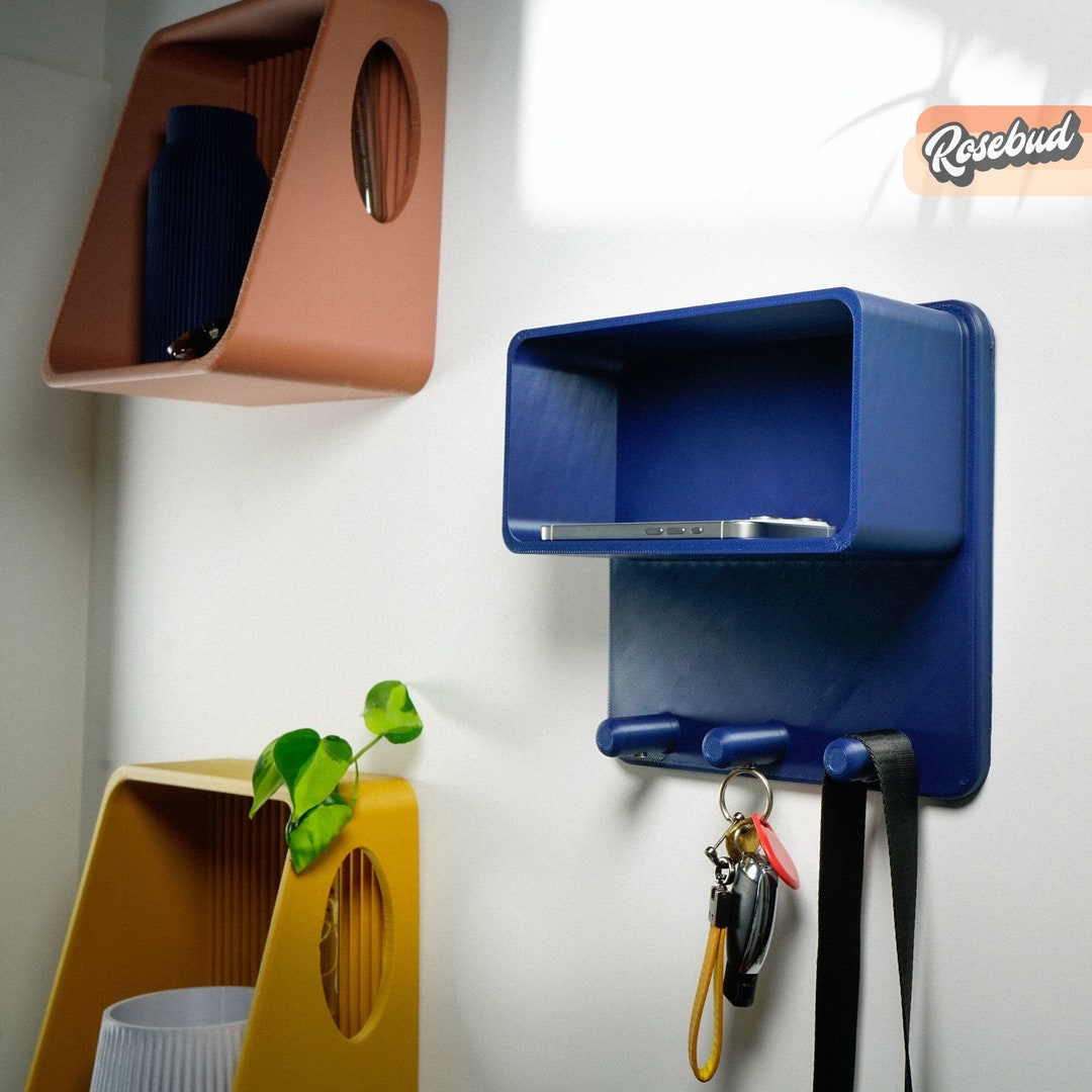 Floating Wall Shelves, Mid-century Modern Home Decor, 3D Printed ...