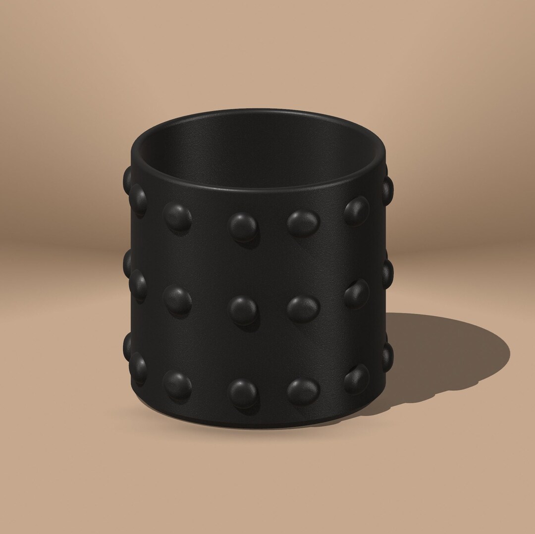 Dot Pot in Matte Black 3D Printed Planter With Drainage, Minimalist ...