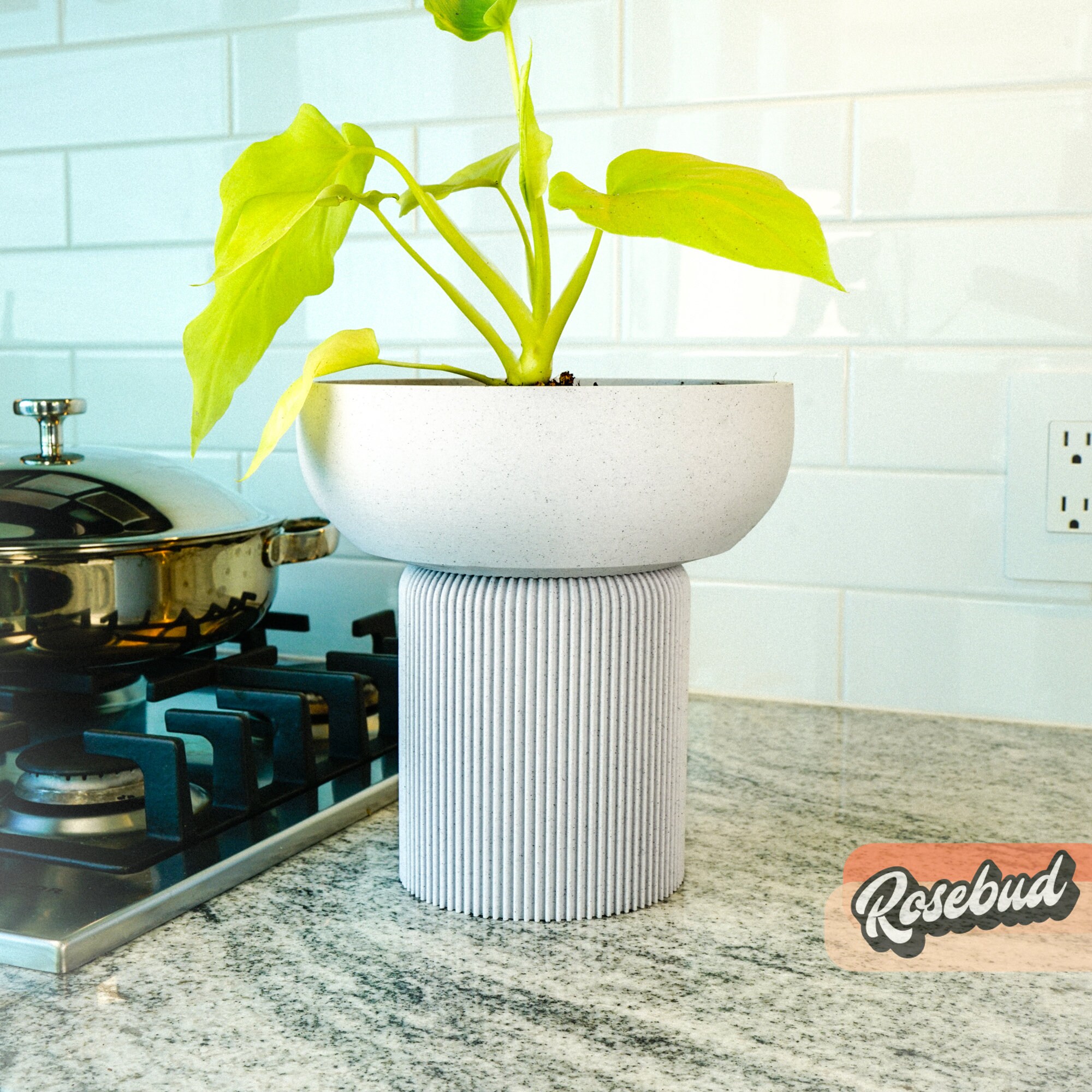 Pedestal Plant Pot Unique, 3D Printed Planter, Planter With Drainage ...
