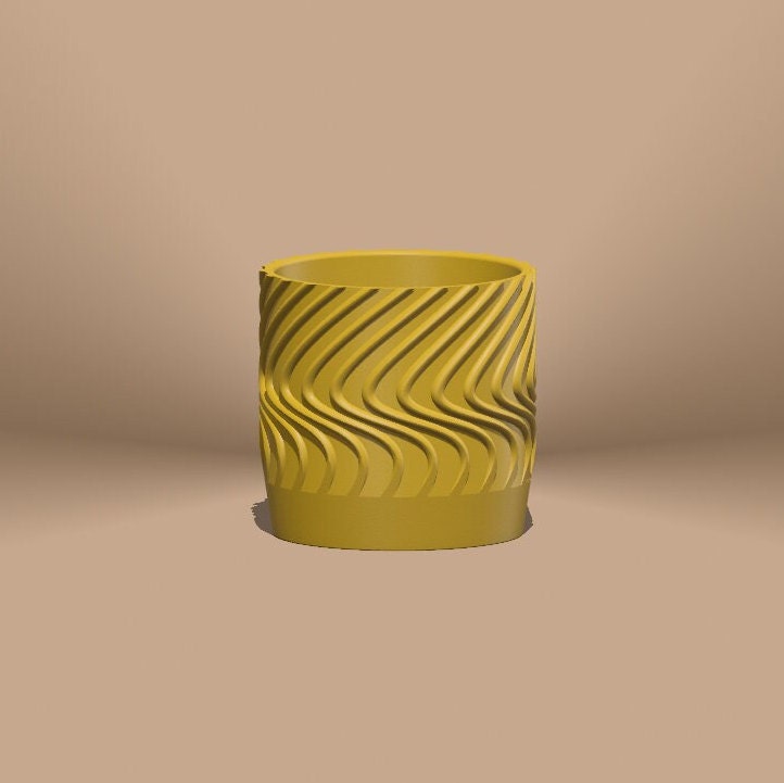 Indoor Matte Mustard Planter With Unique Swirl Design 4 Inch - Etsy