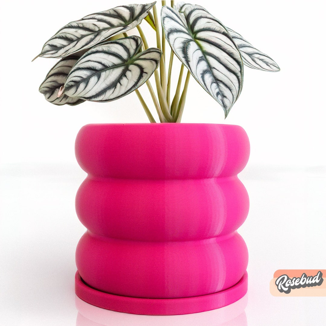 Modern Bubble Planter Pot With Drainage and Saucer, Unique Plant Pot ...