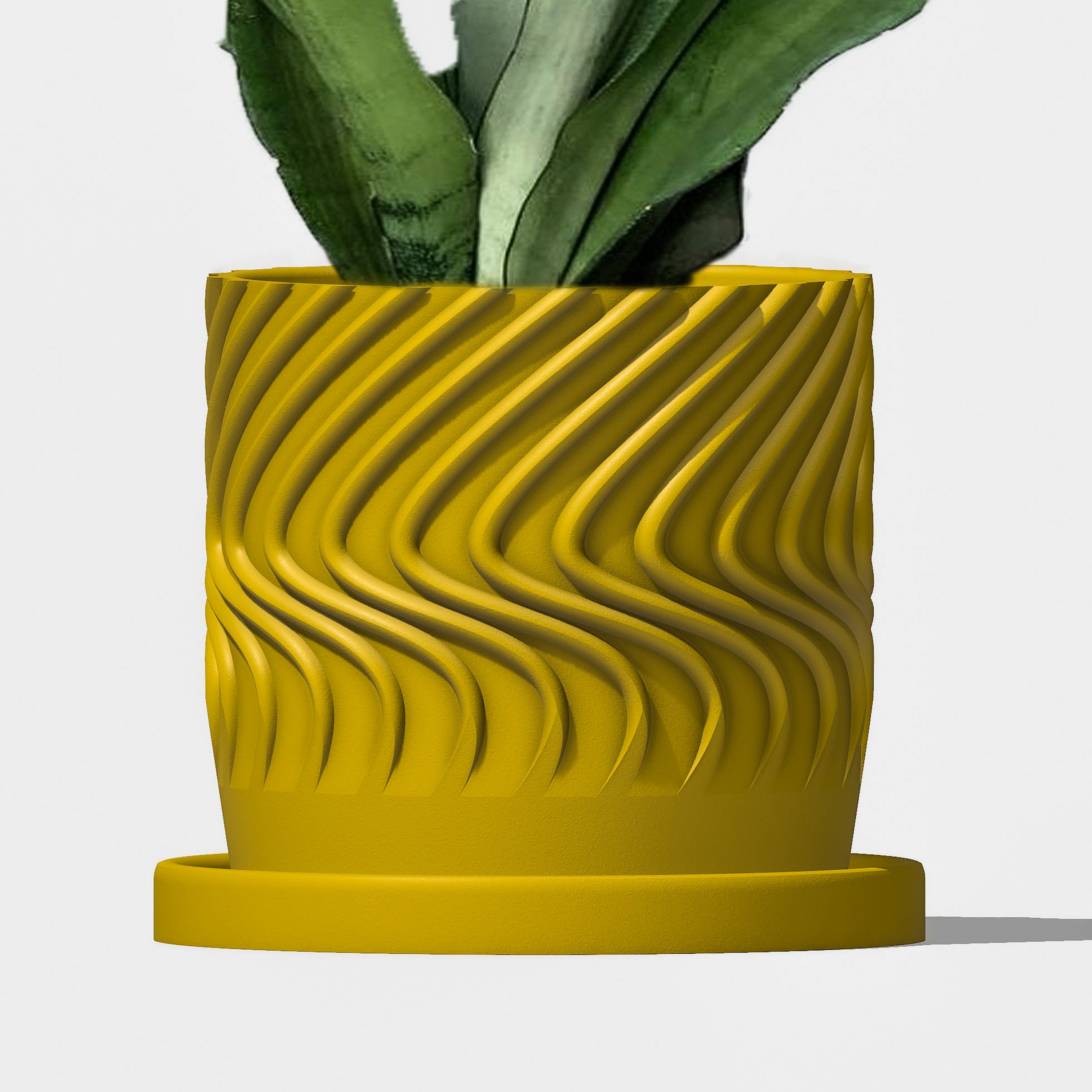 Indoor Matte Mustard Planter With Unique Swirl Design 4 Inch - Etsy