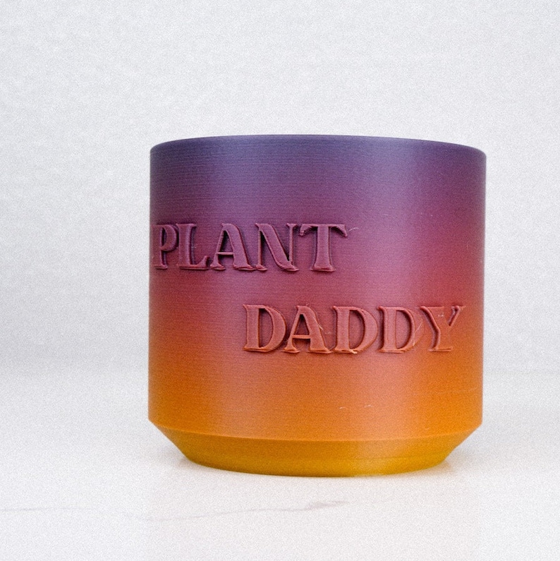 Plant Daddy Planter, Plant Dad Pot, 3D Printed Planter, Indoor Planter ...