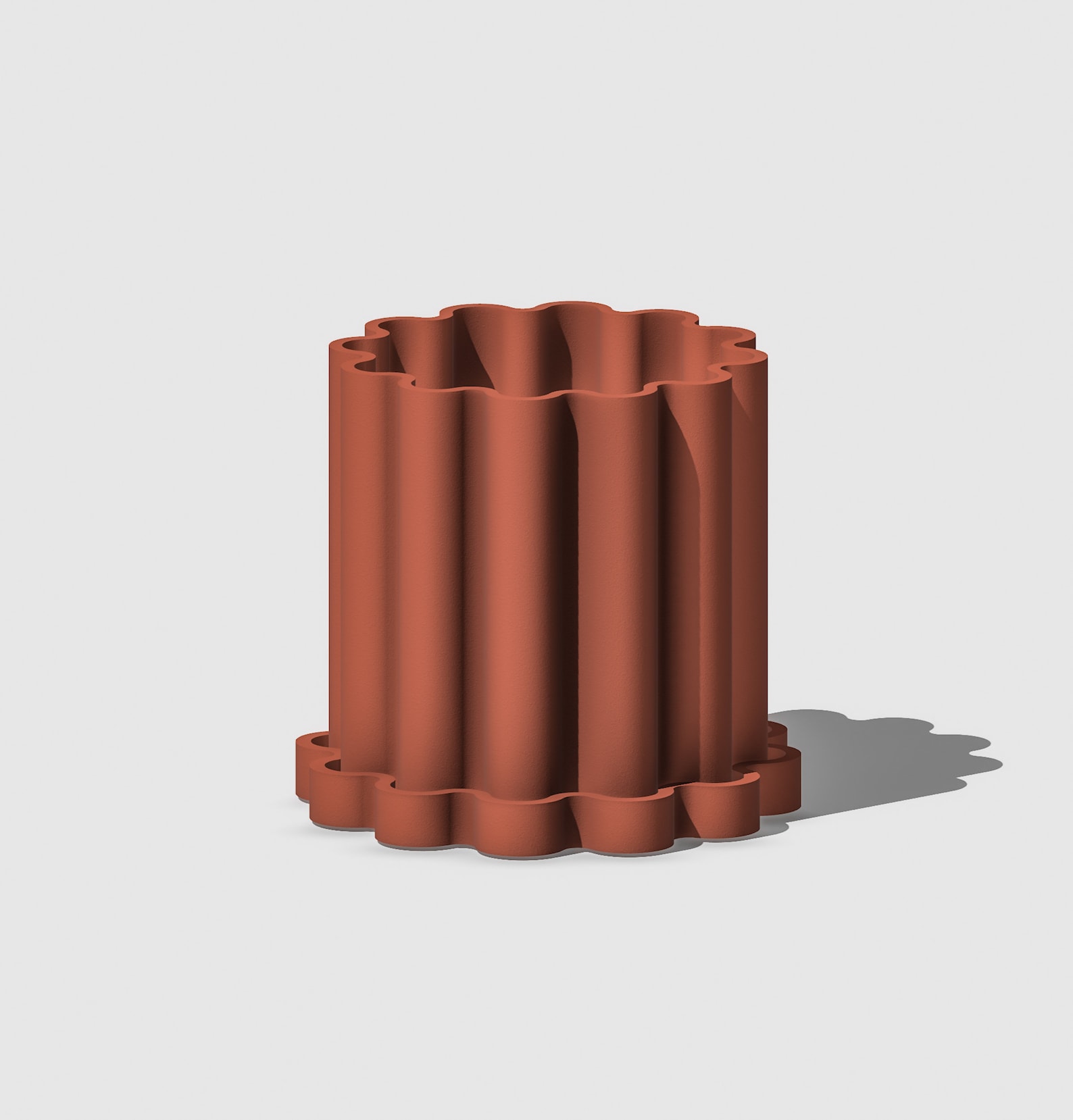 Funky Plant Pot in Matte Terracotta Red, Mid Century Modern Pots With ...