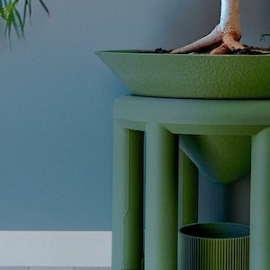 The Conduit Plant Pot With Stand and Water Catch for Indoor Bonsai Pot ...