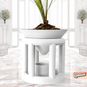 The Conduit Plant Pot With Stand and Water Catch for Indoor Bonsai Pot ...
