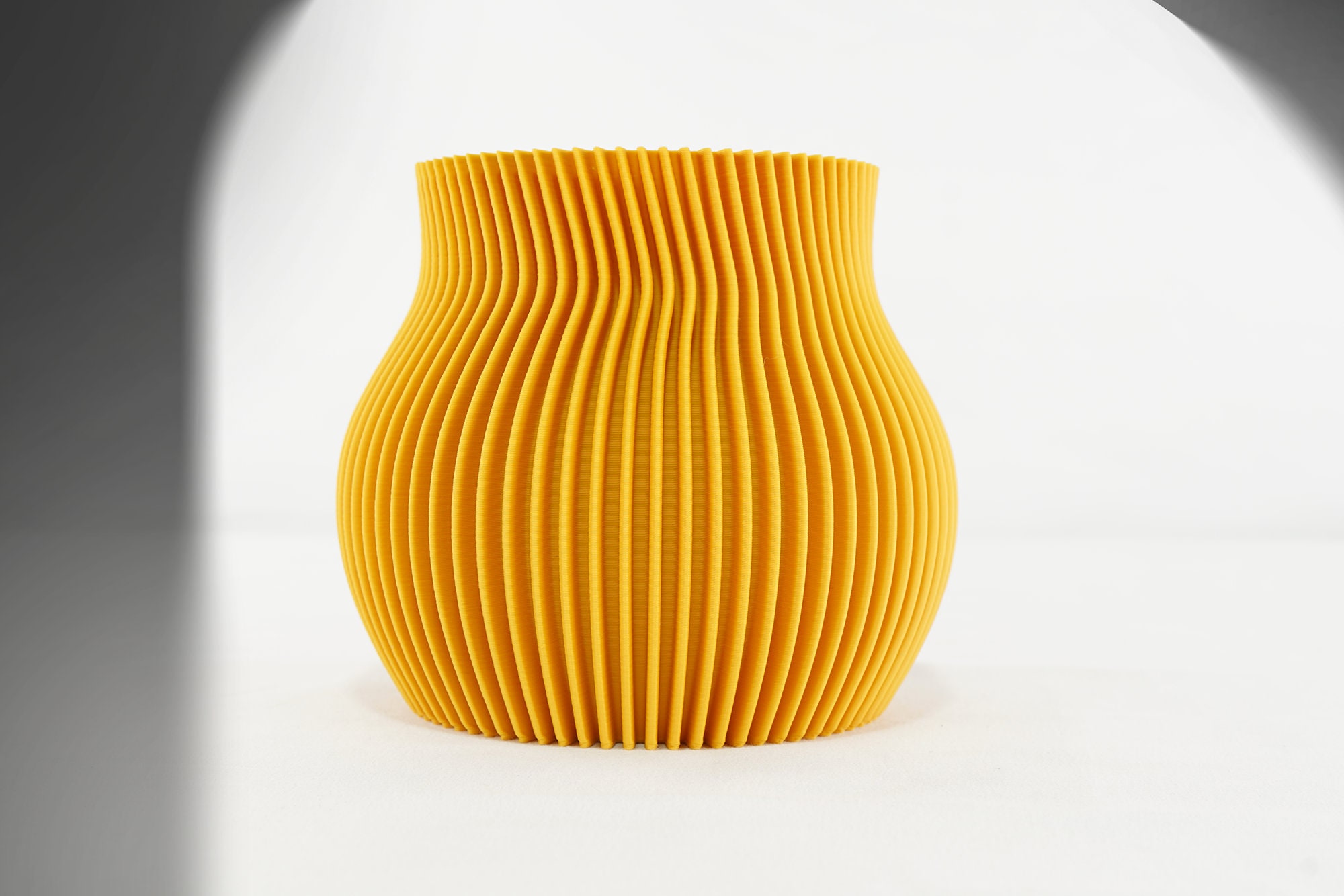 Modern Sculptural Vase – ONDA 3D Printed Yellow Vase for Dried Flowers ...