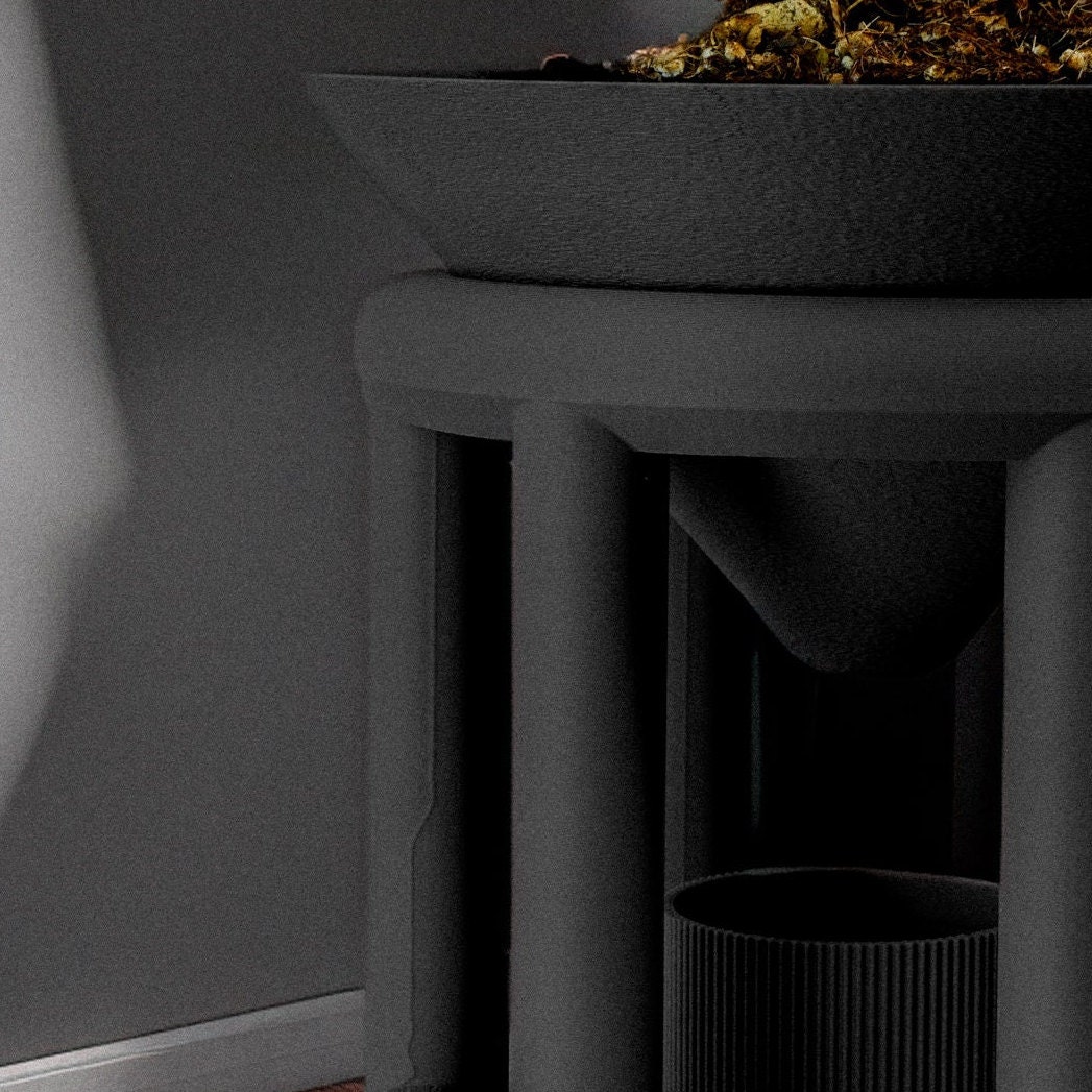 The Conduit Planter Pot With Stand and Water Drip Tray for Indoor Hoya ...