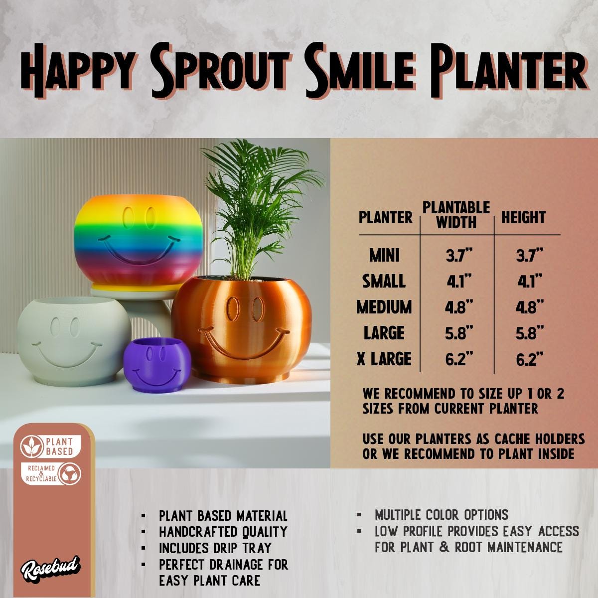 Smiley Face Plant Pot With Drainage and Drip Tray – Cute Ghibli Decor ...