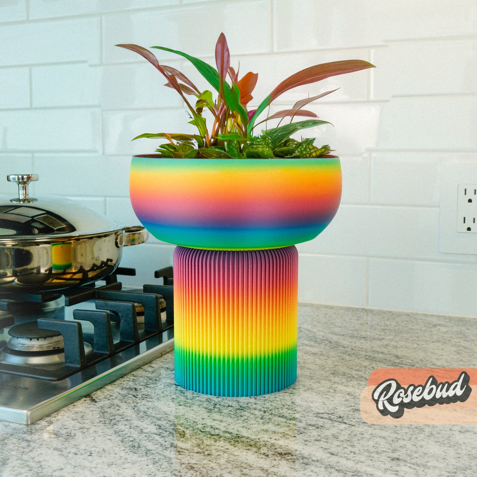 Pedestal Plant Pot Unique, 3D Printed Planter, Planter With Drainage ...