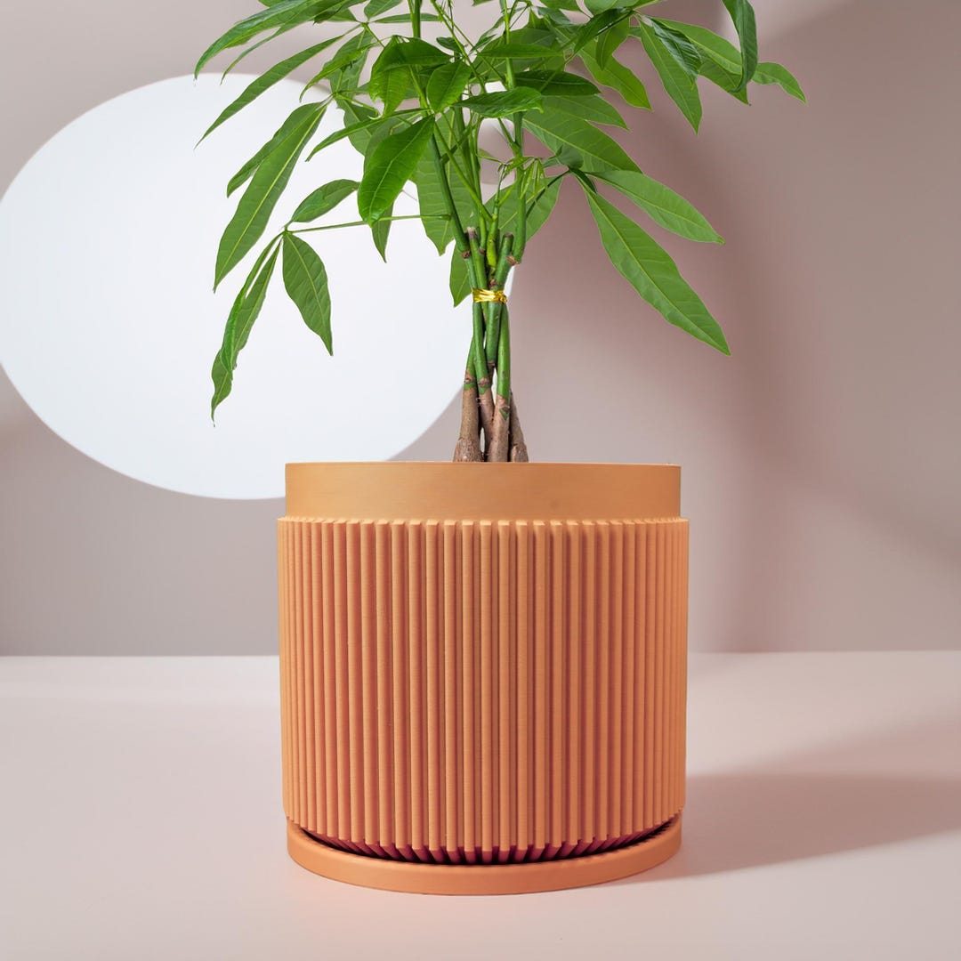 Large Indoor Outdoor 3D Printed Planter, Plant Pot With Drainage ...