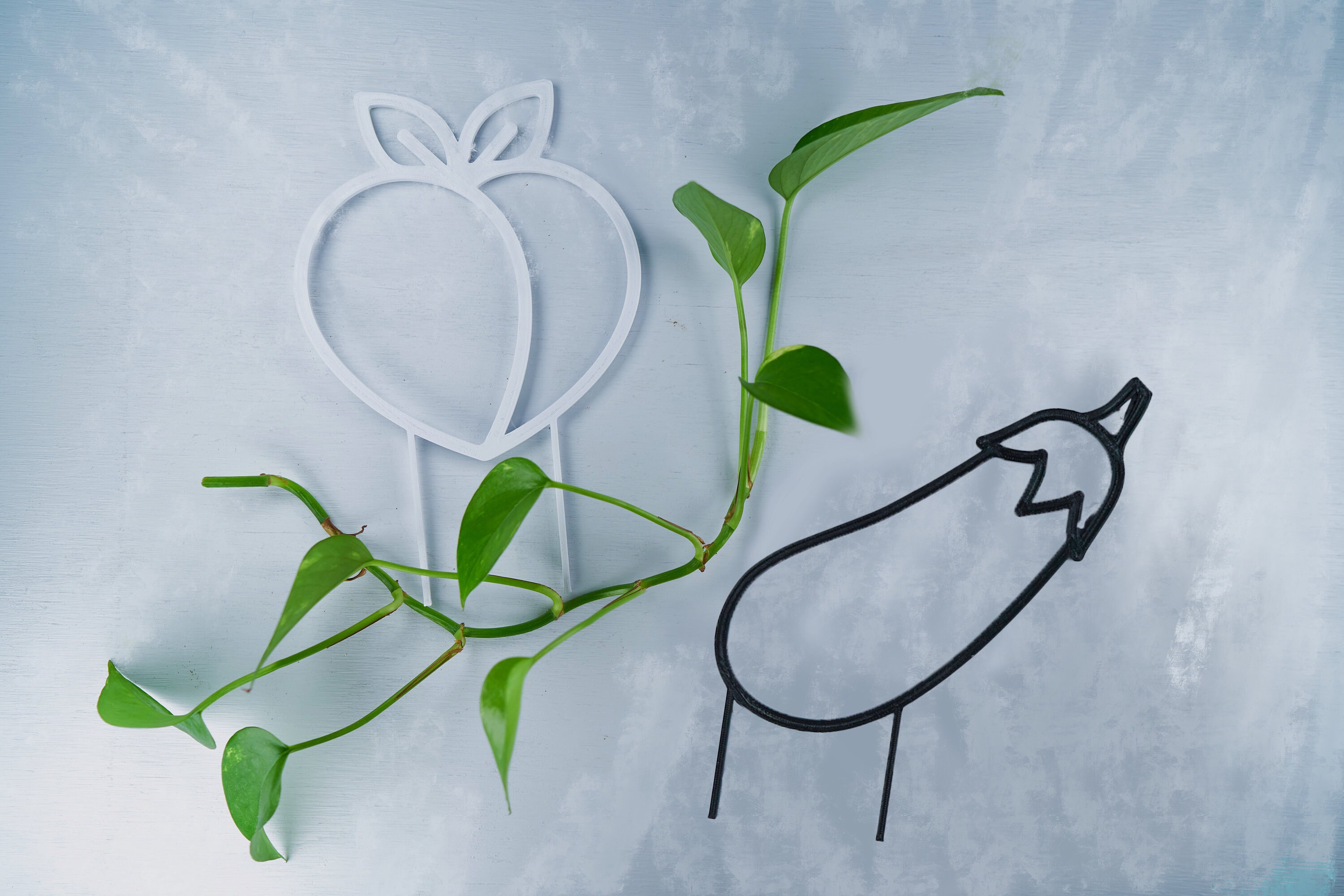 Eggplant Trellis for climbing plants Support 3D Printed Eggplant Emoji ...