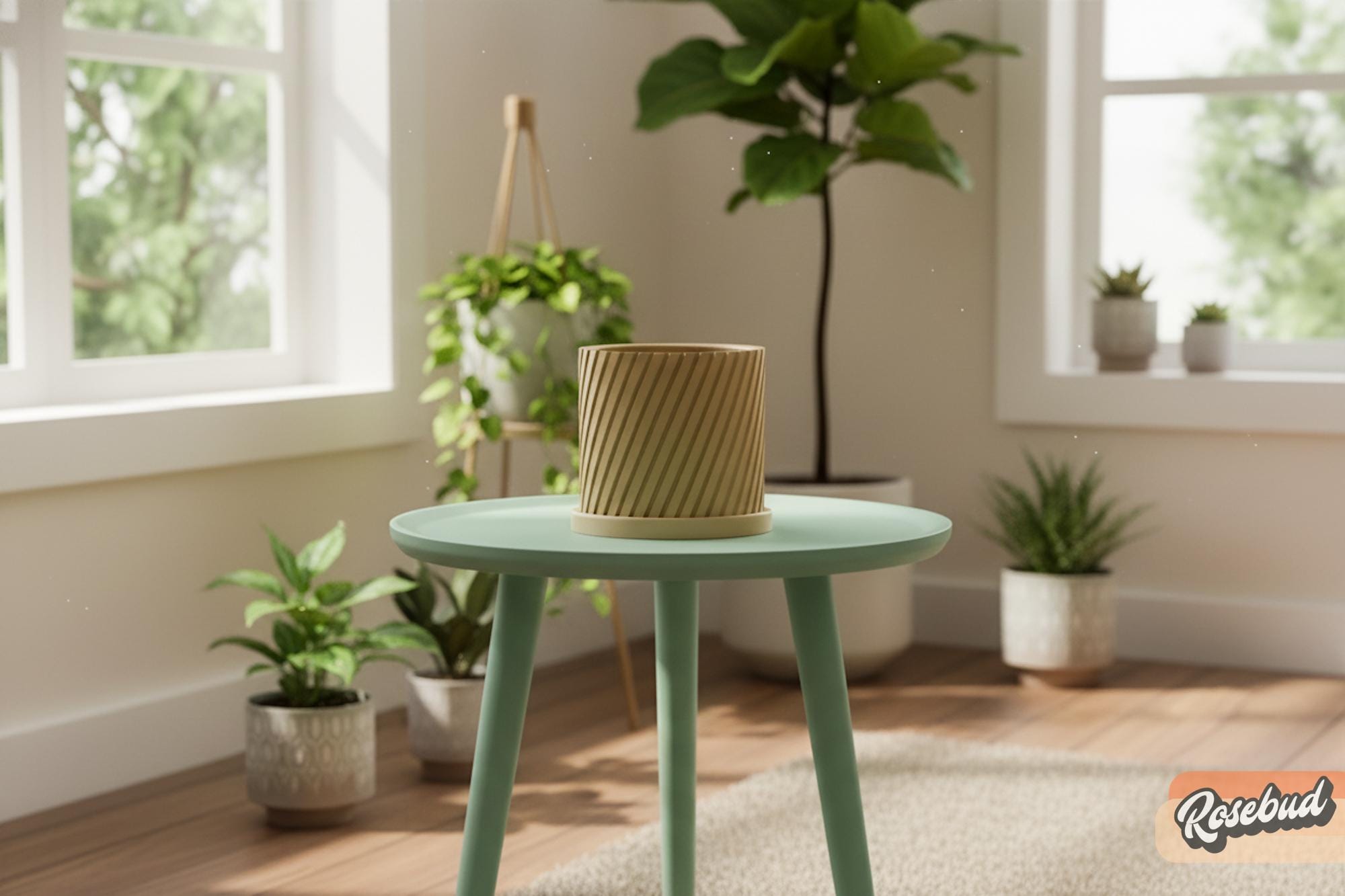 Modern Spiral Plant Pot With Drainage and Drip Tray, Unique Planter ...