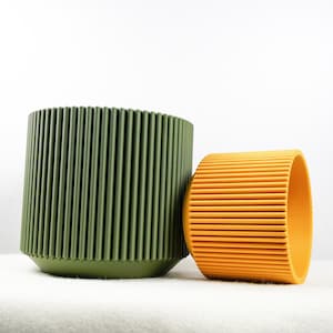 Mid-century Modern Pot in Matte Olive Green Pots With - Etsy