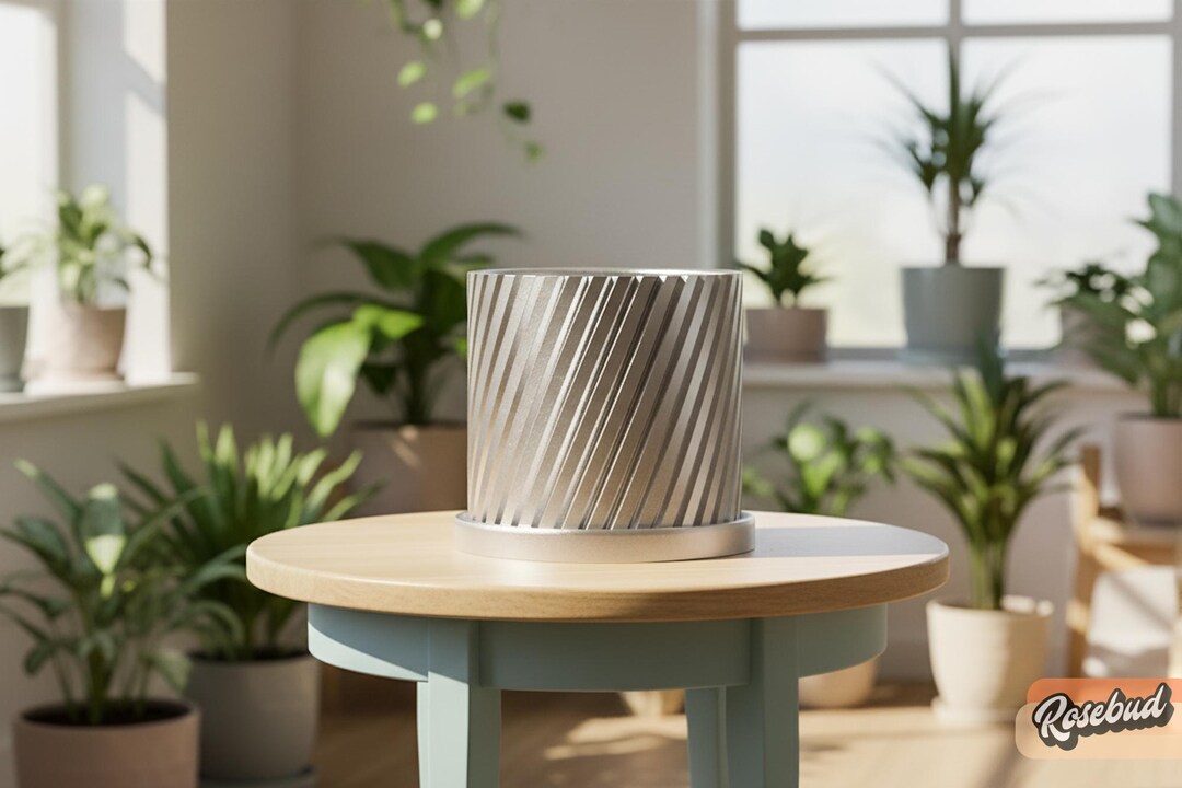 Modern Spiral Plant Pot With Drainage and Drip Tray, Unique Planter ...