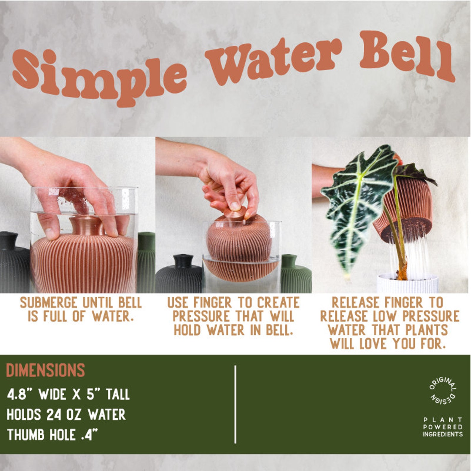 Watering Bell Thumb Pot, Controlled Watering Can for Plants, Gifts for ...