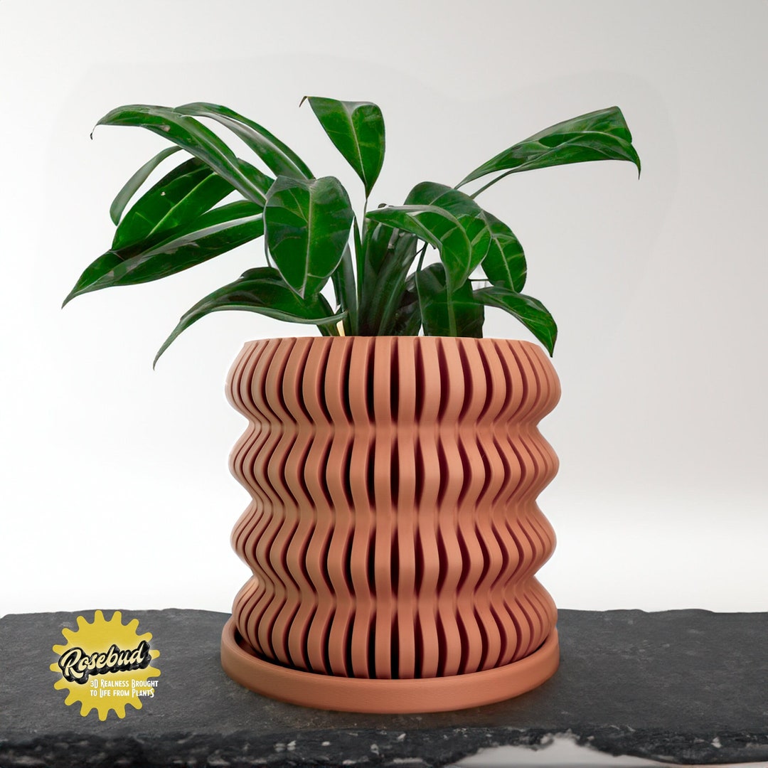 Plant Pot With Drainage, Unique and Modern Planters, 3D Printed Planter ...