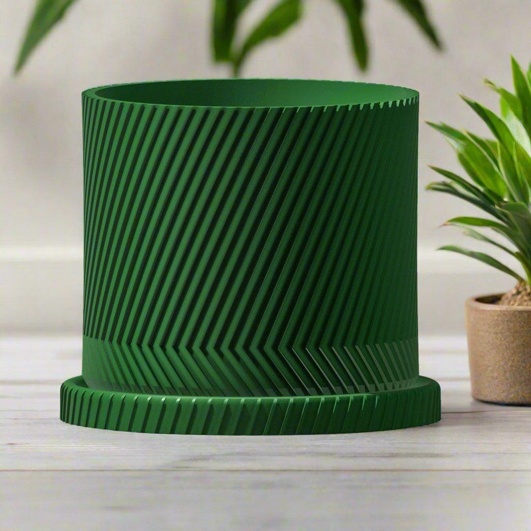 The Parallax Planter in Multiple Colors, Drainage Hole and Saucer ...