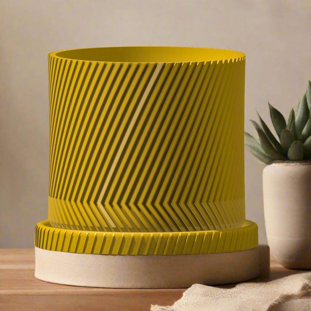 The Parallax Planter in Multiple Colors, Drainage Hole and Saucer ...