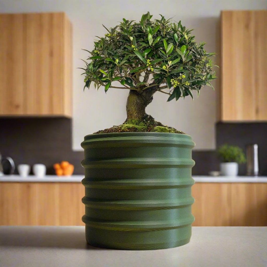 Modern Bubble Plant Pot in Matte Black, Crest Pots With Drainage and ...