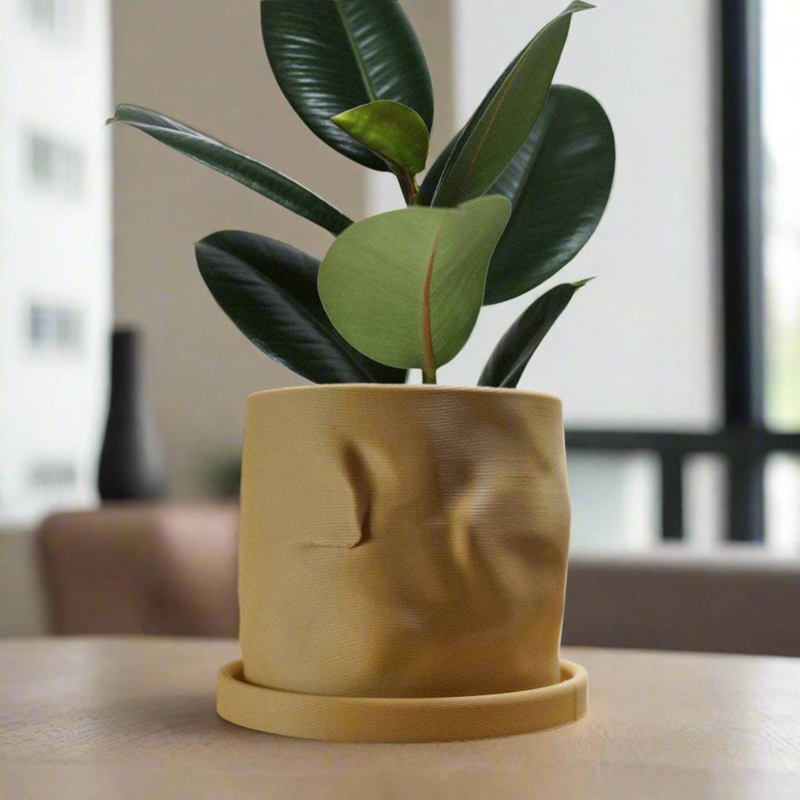 Unique Plant Pot With Drainage in Matte Beige, Arezzo Small Plant Pots ...