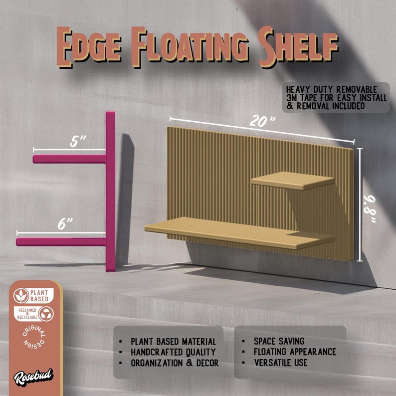 Floating Wall Shelves, Unique Retro Home Decor, 3D Printed Perfume ...