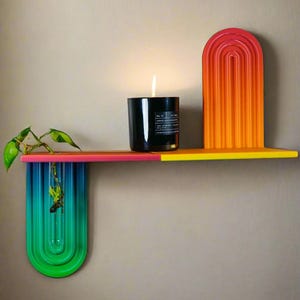 Arch Floating Wall Shelf, Unique Oval Home Decor, 3D Printed ...
