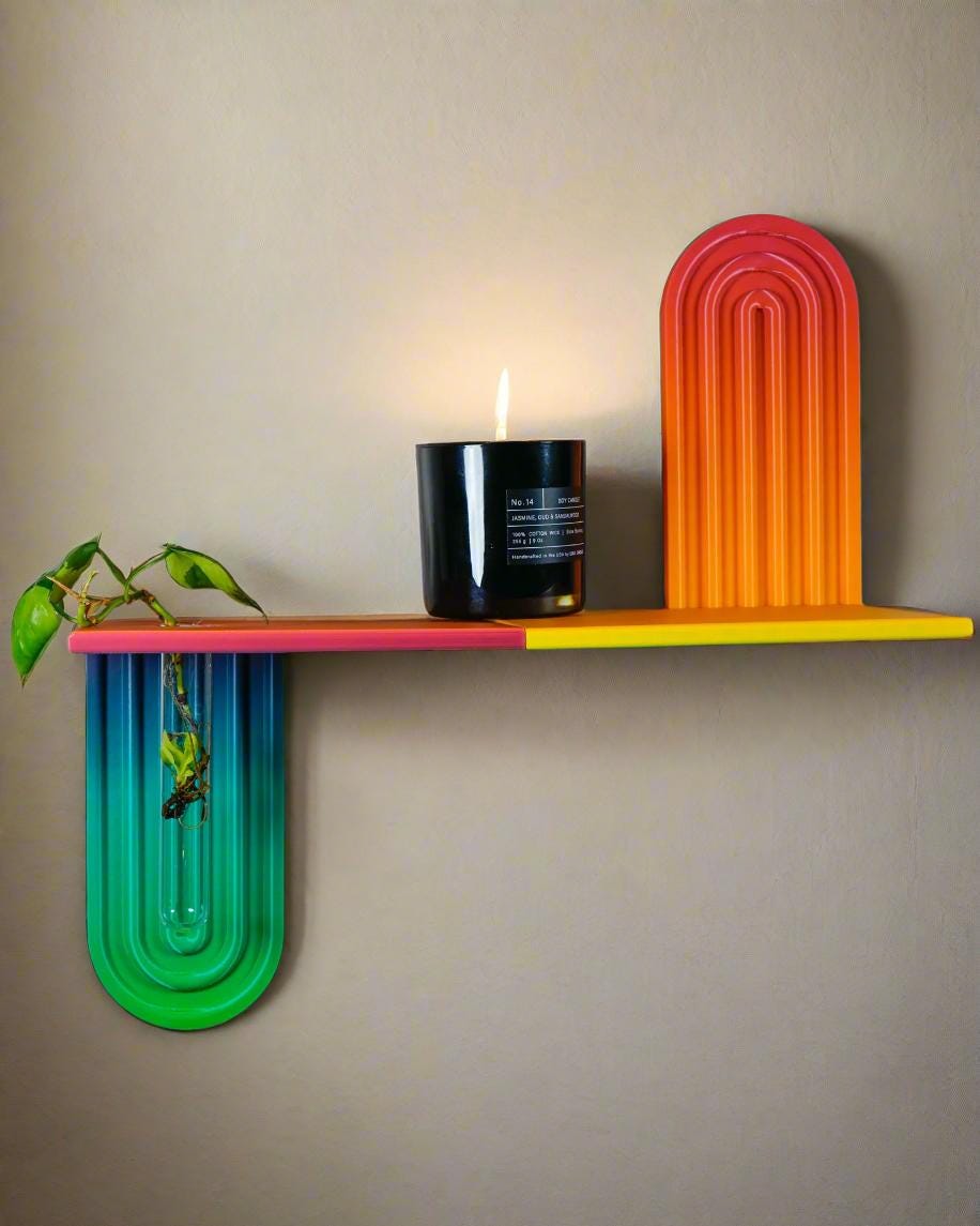 Arch Floating Wall Shelf, Unique Oval Home Decor, 3D Printed ...