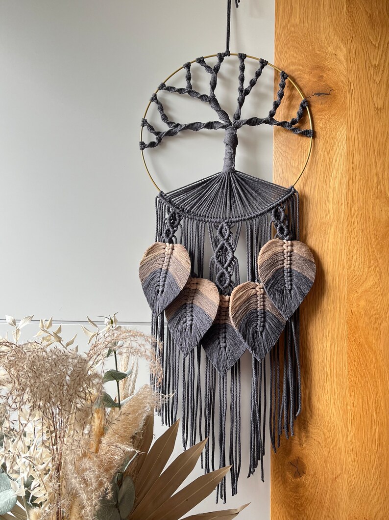 Traumfänger Makramee Boho Lebensbaum mit Blätter Baum - Etsy.de