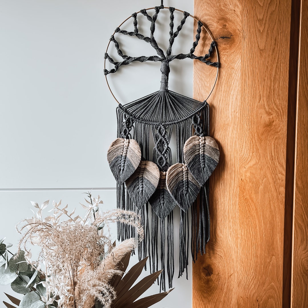 Traumfänger Makramee Boho Lebensbaum mit Blätter Baum - Etsy.de