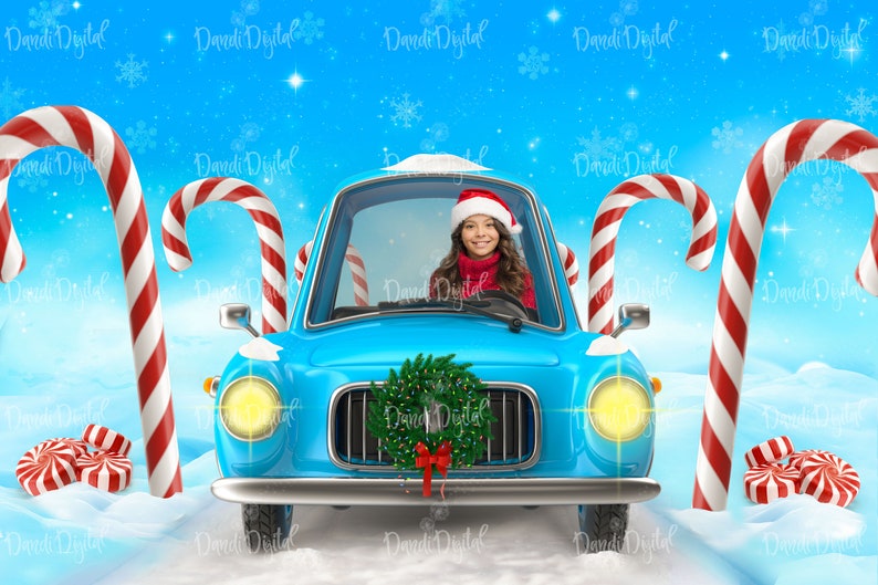 CANDY CANE LANE Background for Digital Composites / - Etsy