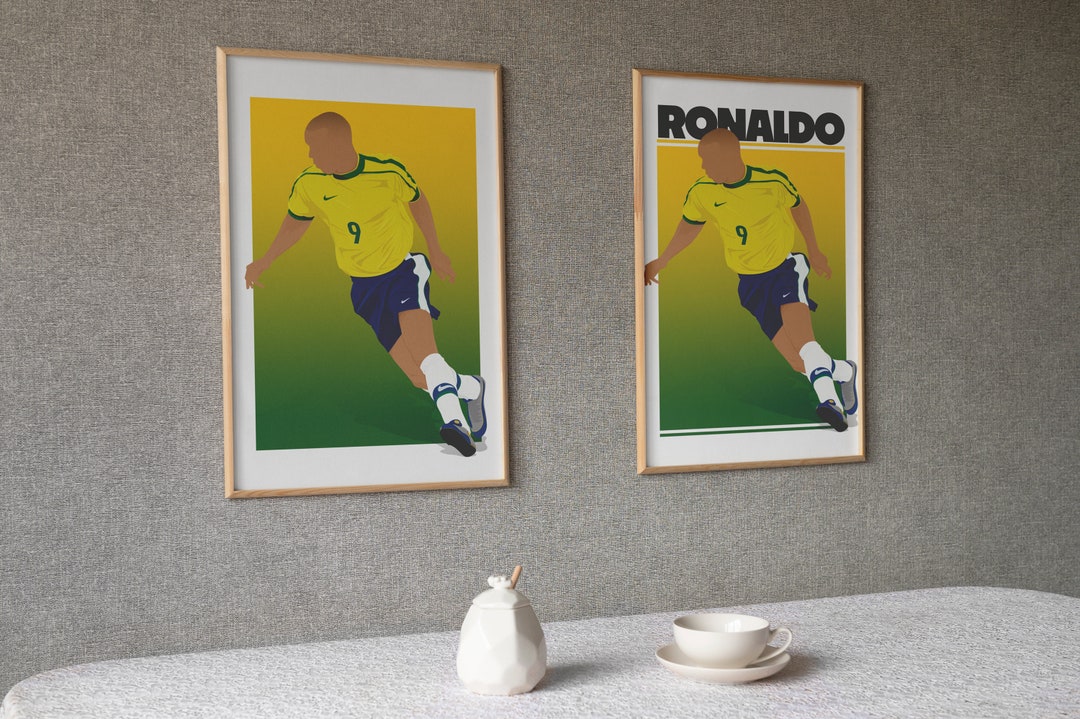 Ronaldo Print Brazil Football Poster Brazilian Ronaldo Wall Art World ...