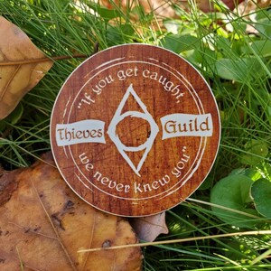 Thieves Guild Logo Skyrim Inspired Wooden Sign We Never Knew You Elder ...