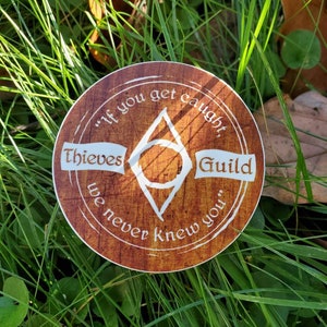 Thieves Guild Logo Skyrim Inspired Wooden Sign We Never Knew You Elder ...