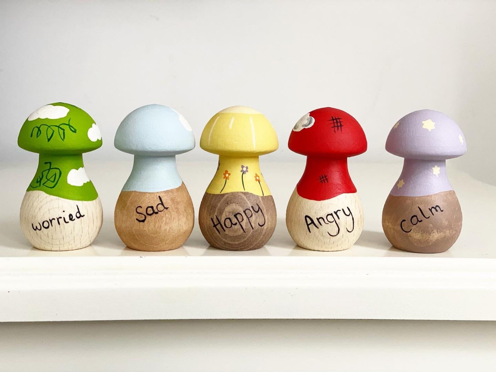 Emotion Dolls Emotion Wooden Gnomes/ Peg Dolls Wooden Peg | Etsy UK