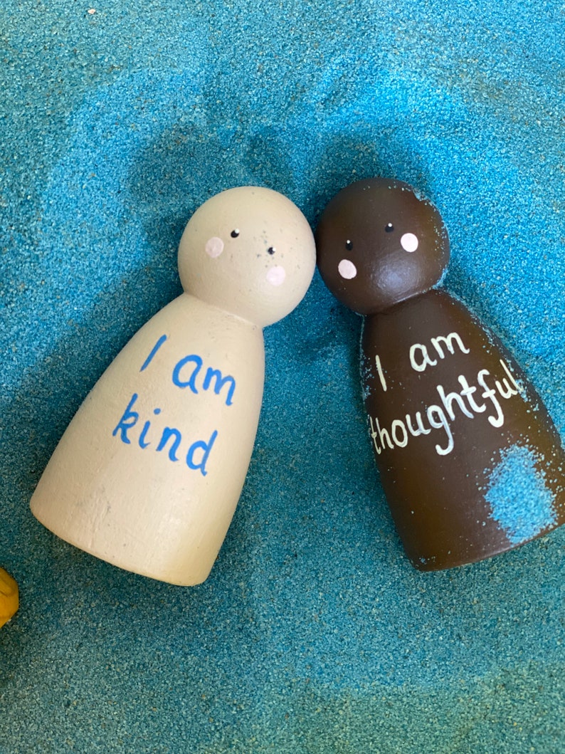 Positive Affirmation Peg Dolls Diverse Wooden Dolls | Etsy