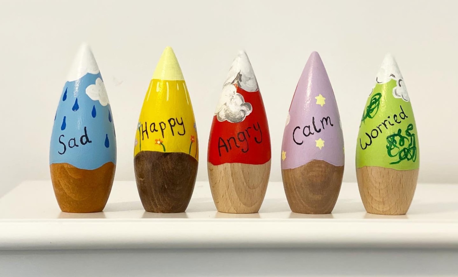 Emotion Dolls Emotion Wooden Gnomes/ Peg Dolls Wooden Peg - Etsy UK