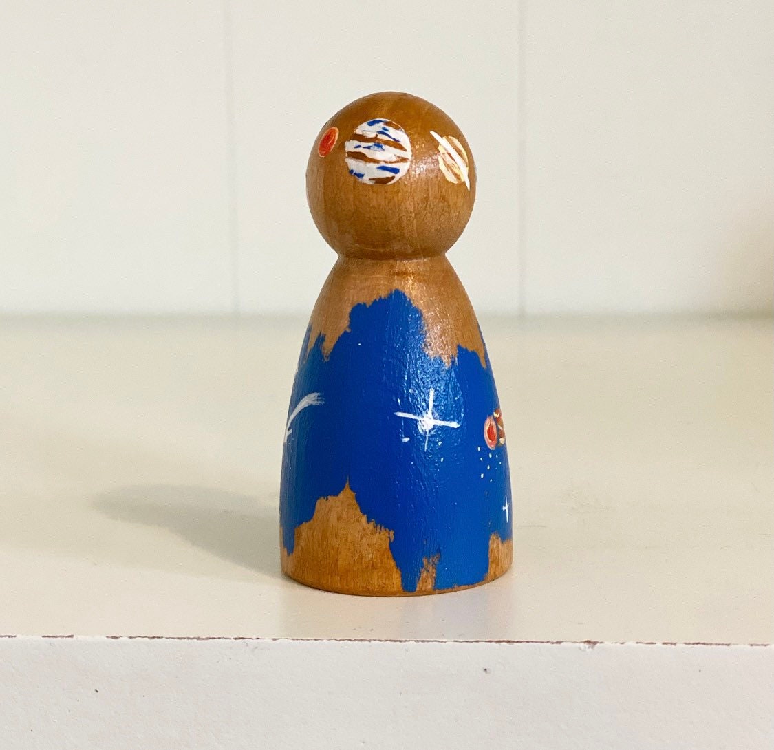Space Play Set Wooden Space Toys Spaceman Peg Doll | Etsy UK