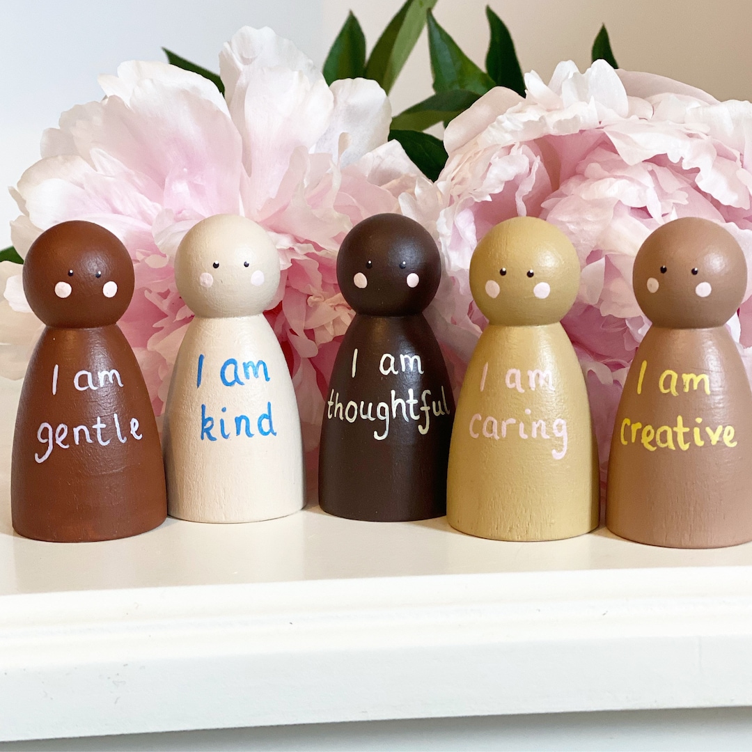 Positive Affirmation Peg Dolls Diverse Wooden Dolls Multicultural Dolls ...