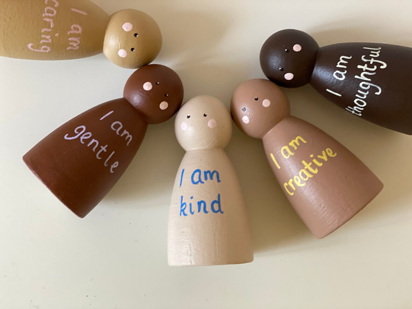 Positive Affirmation Peg Dolls Diverse Wooden Dolls | Etsy