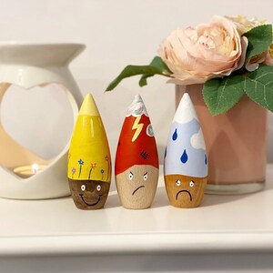Emotion Dolls Emotion Wooden Gnomes/ Peg Dolls Wooden Peg - Etsy UK