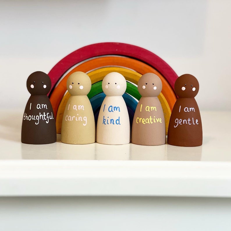 Positive Affirmation Peg Dolls Diverse Wooden Dolls - Etsy UK