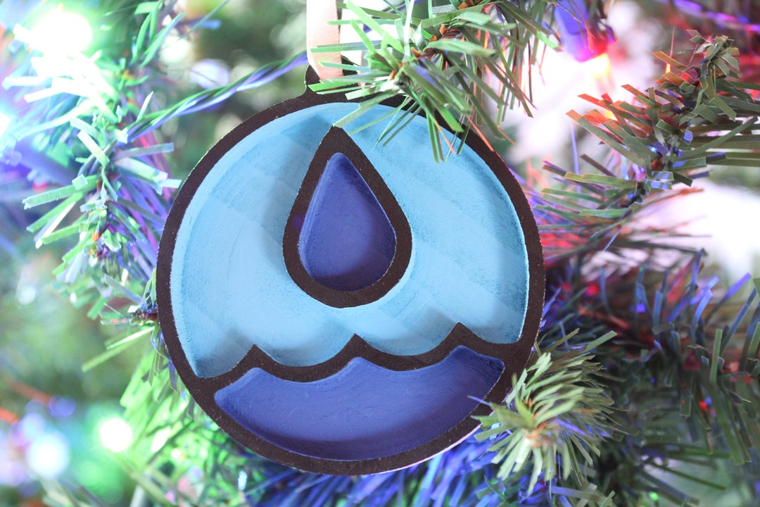 Water Ornament, Earth Themed Ornament, Water Gift, Wooden Ornament ...