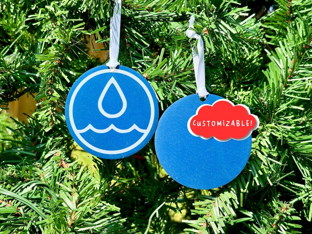 Personalized Water Ornament, Custom Earth Themed Gift, Water Christmas ...