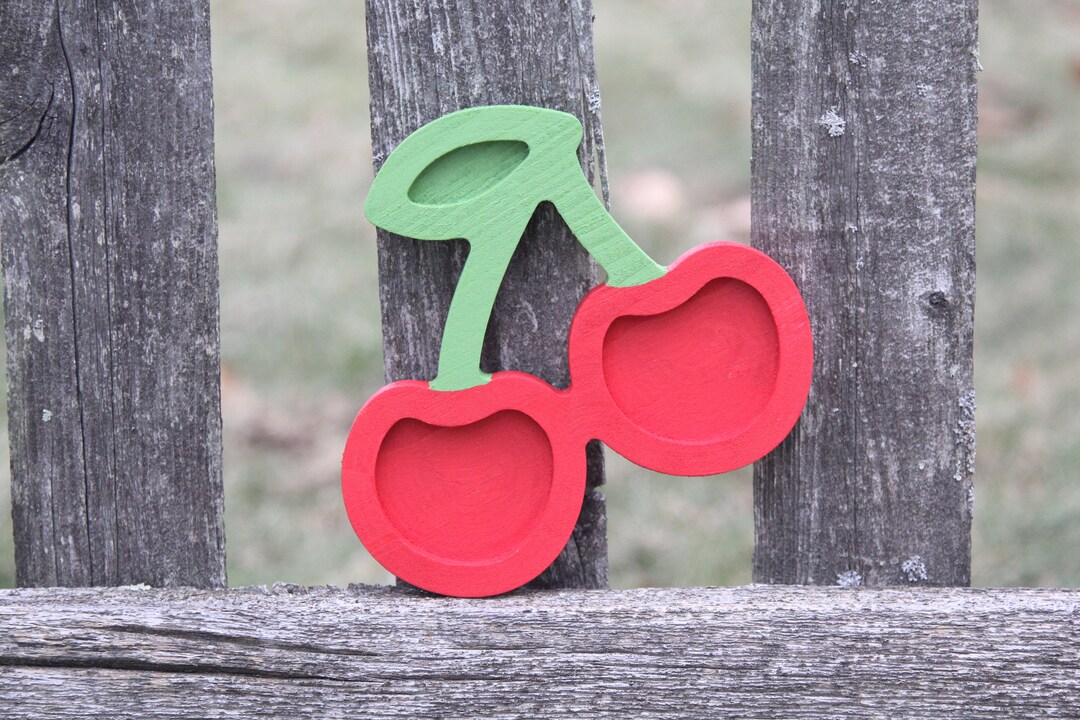 Cherry Sign, Vegan Sign, Wooden Cherry Sign, Fruit Sign, Gift for Vegan ...