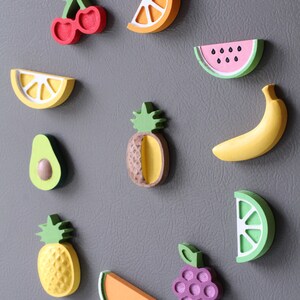 Fruit Magnets, Vegan Magnet, Banana Magnet, Pineapple Magnet, Avocado ...