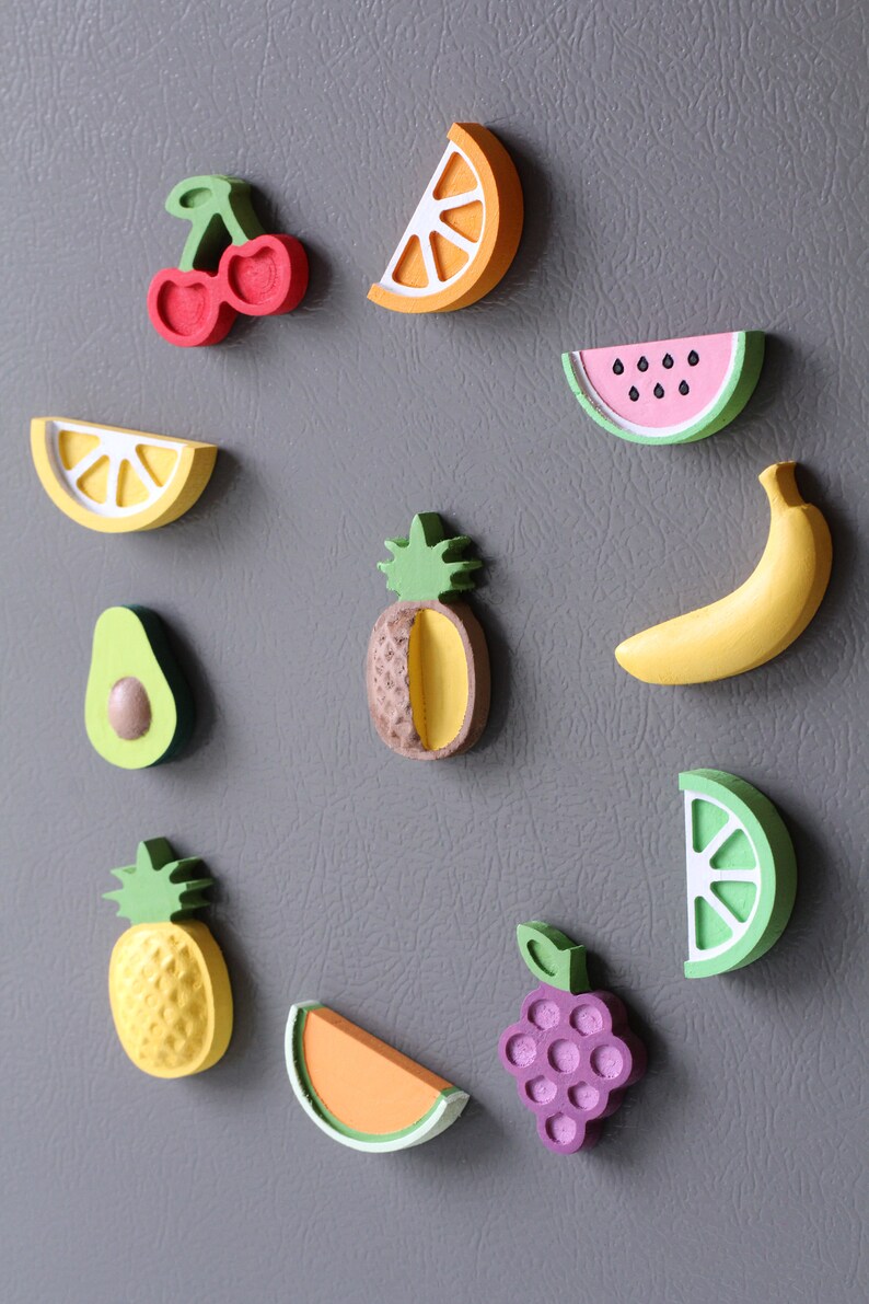 Fruit Magnets Vegan Magnet Banana Magnet Pineapple Magnet - Etsy