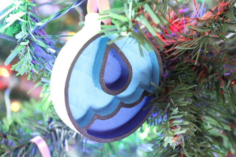 Water Ornament, Earth Themed Ornament, Water Gift, Wooden Ornament ...
