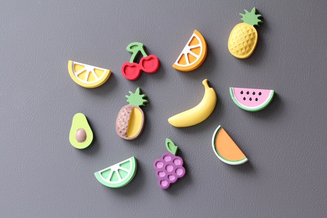 Fruit Magnets Vegan Magnet Banana Magnet Pineapple Magnet - Etsy